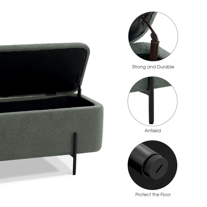 Latitude Run® Jezell Upholstered Flip Top Storage Bench And Reviews Wayfair